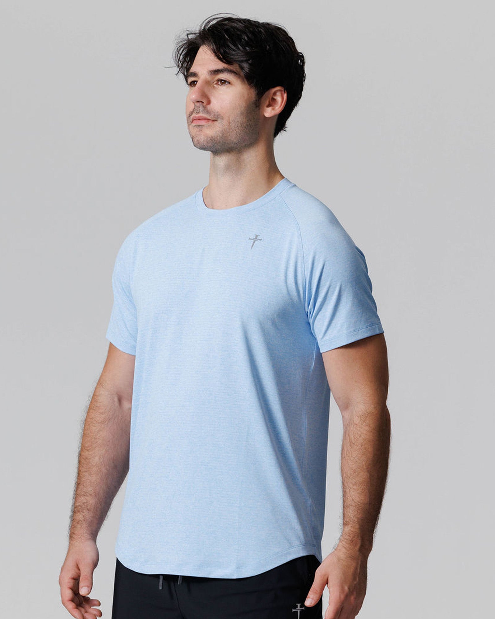 Aion-Lite™ Tee "Cross" - Sky Blue Marl
